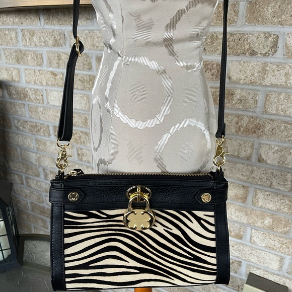 Emma Fox | Bags | Emma Fox Black Zebra Print Pony Hair Crossbody Bag ...